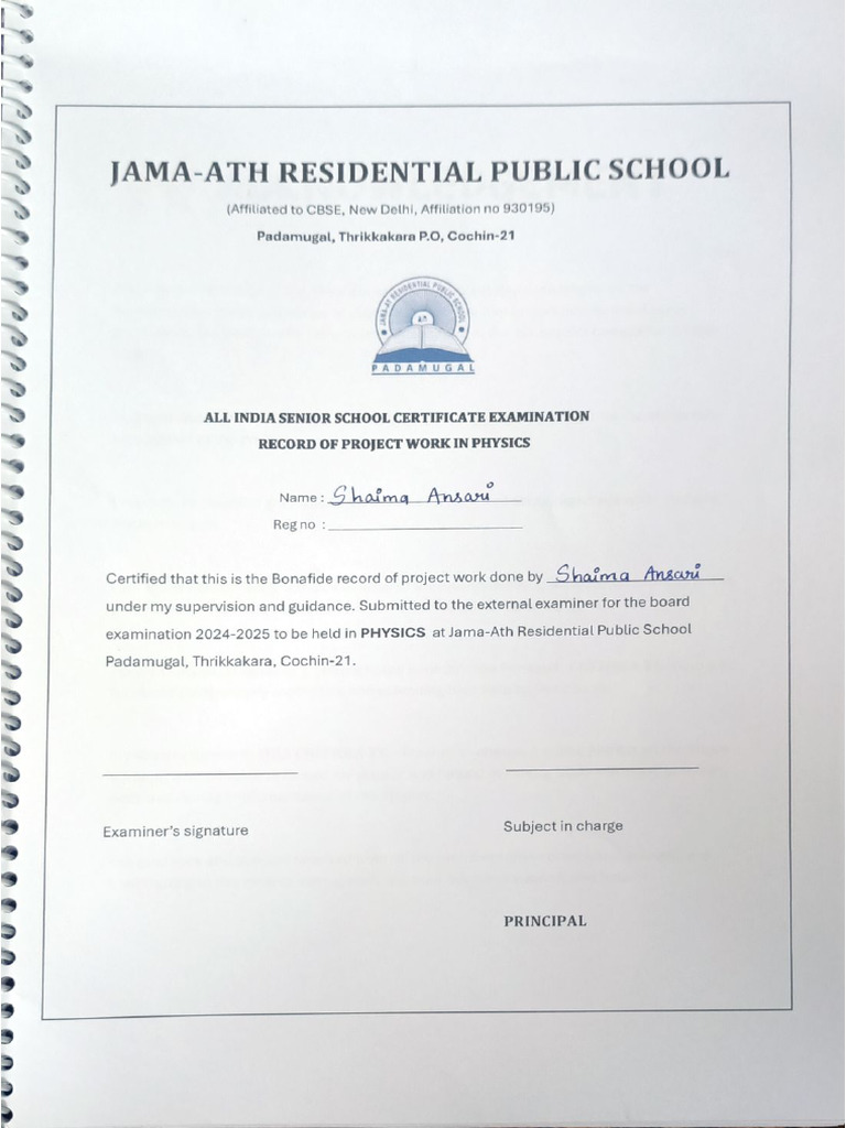 Physics Project (Refraction Through A Glass Slab) | PDF