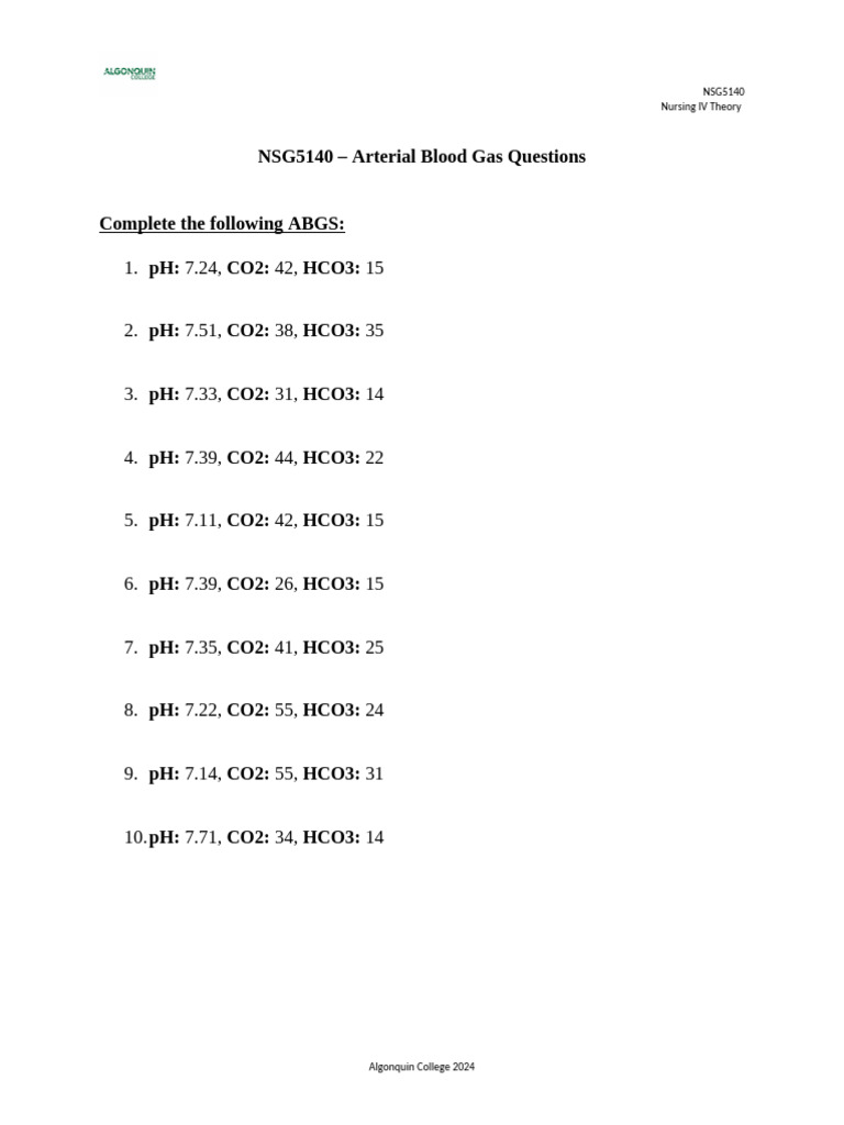 Abg Worksheet W 24 | PDF