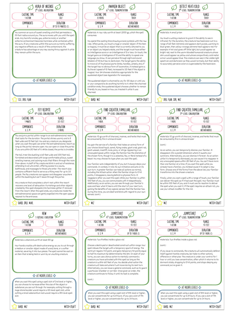 Witch+Craft Spell Cards by Tabitha Grow | PDF