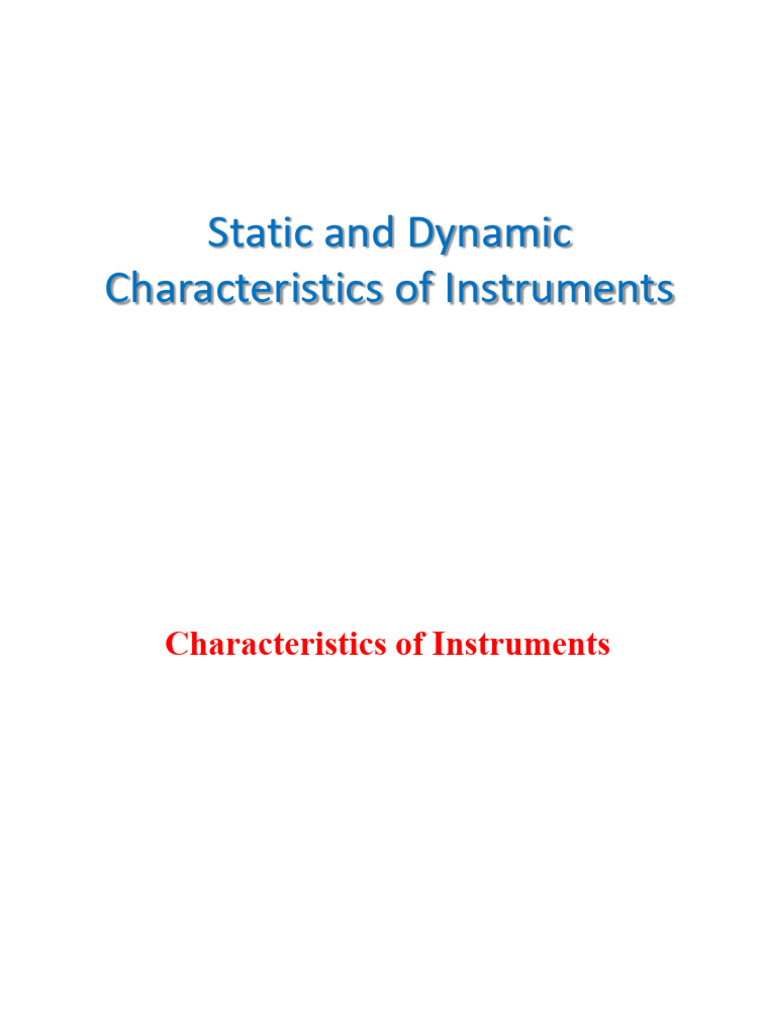 5 - Static and Dynamic Characteristics | PDF | Accuracy And Precision | Metrology