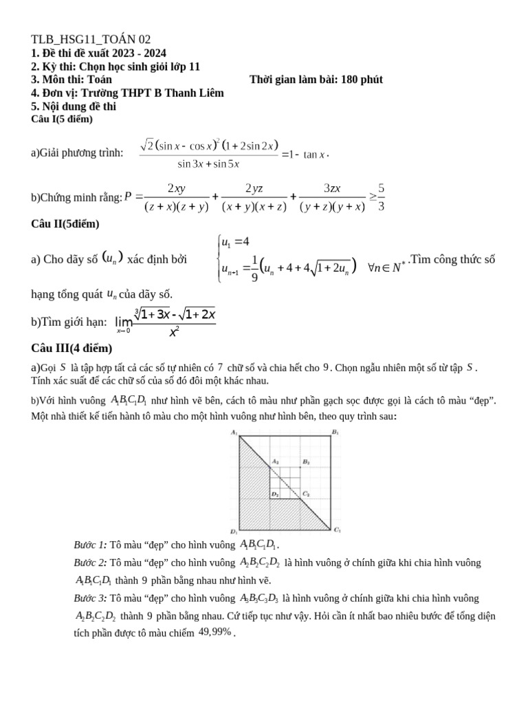 TLB - HSG11 - Toán 02 | PDF
