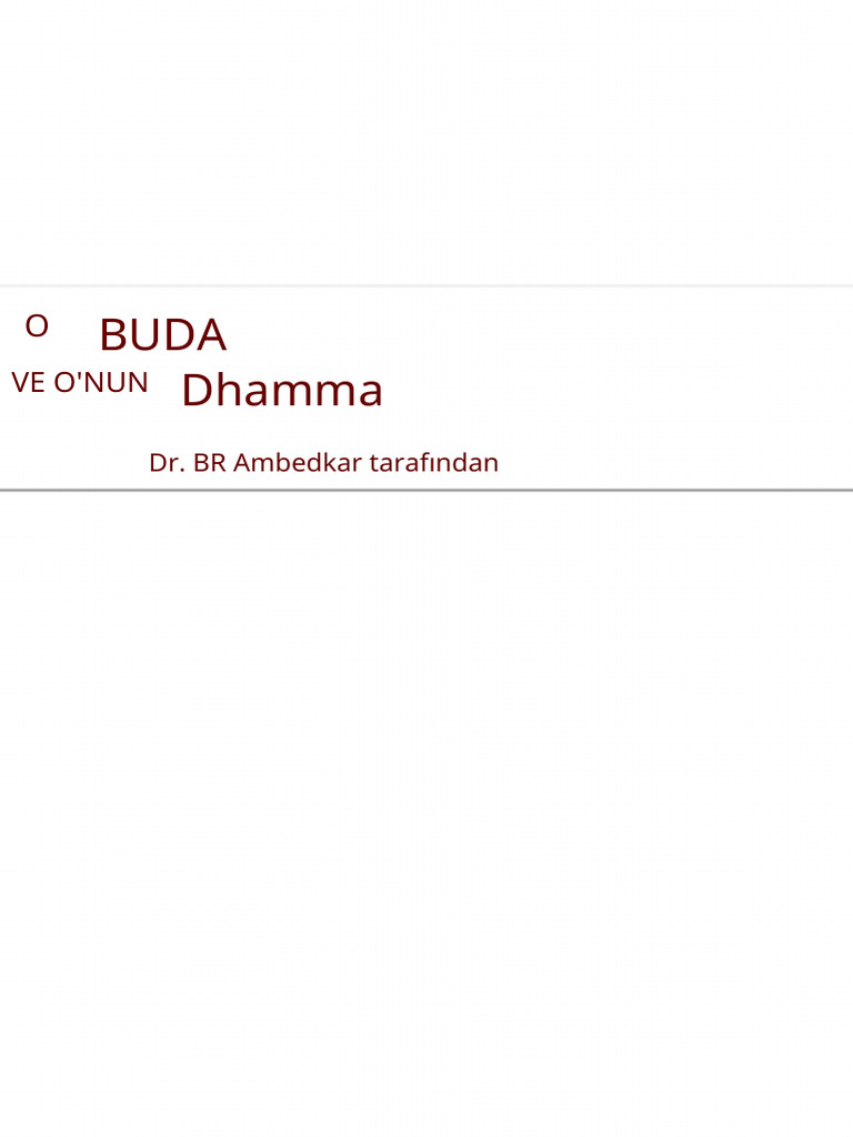Buddha and His Dhamma TURKCE | PDF