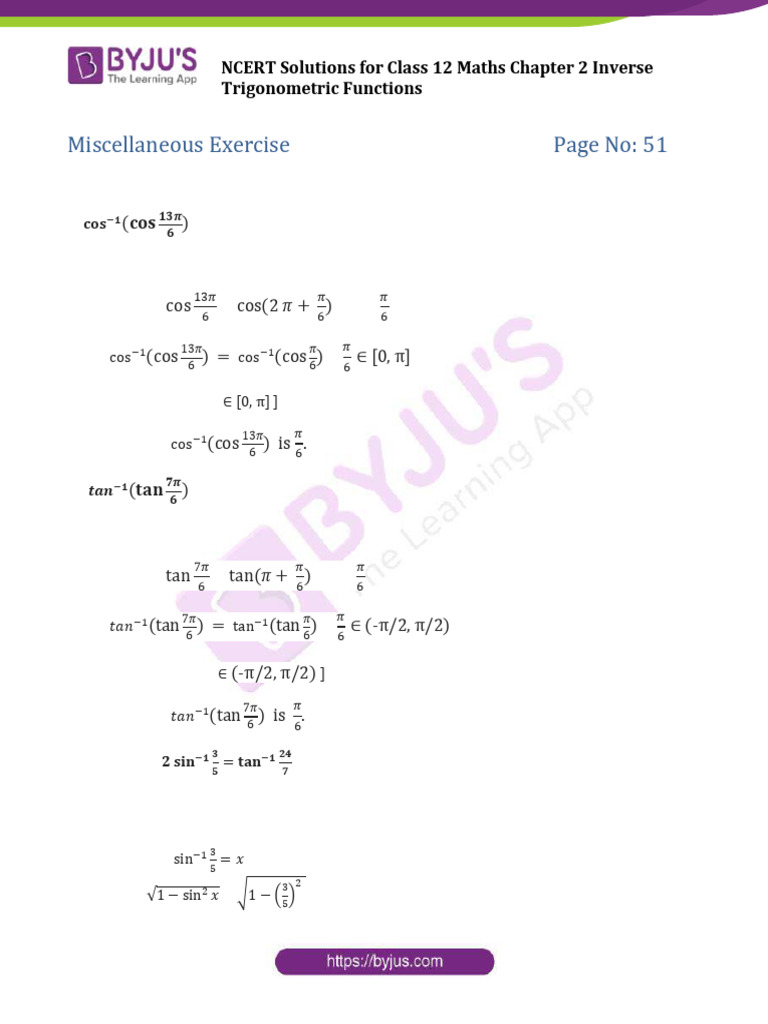 NCERT-Solutons-for-Class-12-Maths-chapter-2-Inverse-Trigonometric-Functions-Miscellaneous ...