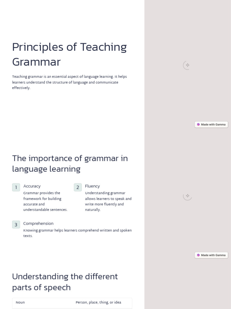 Principles of Teaching Grammar | PDF