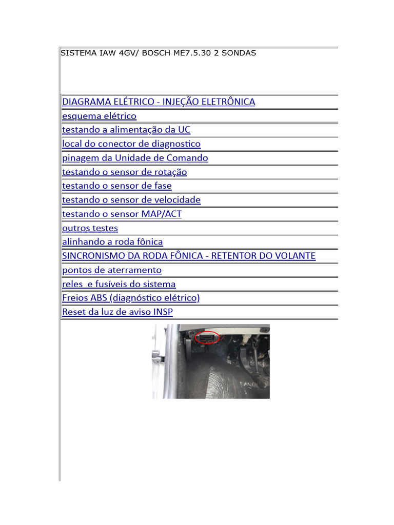 Saveiro G5 Motor EA111 Sistema ME7.5.30 | PDF