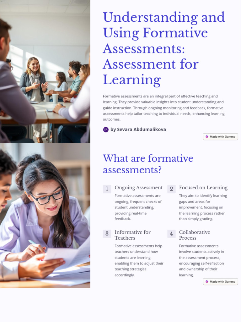 Understanding and Using Formative Assessments Assessment For Learning ...