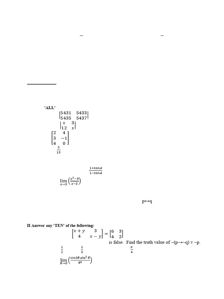 bm 17-23 MID TERM | PDF | Determinant | Mathematical Objects