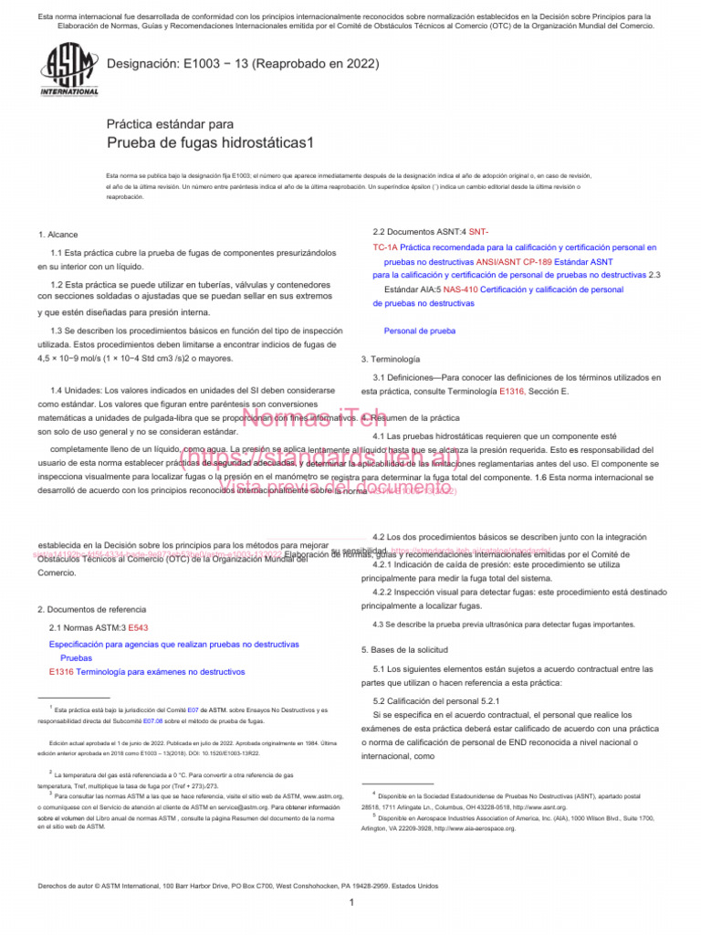 Astm E1003 13 2022 | PDF | Presión | Líquidos