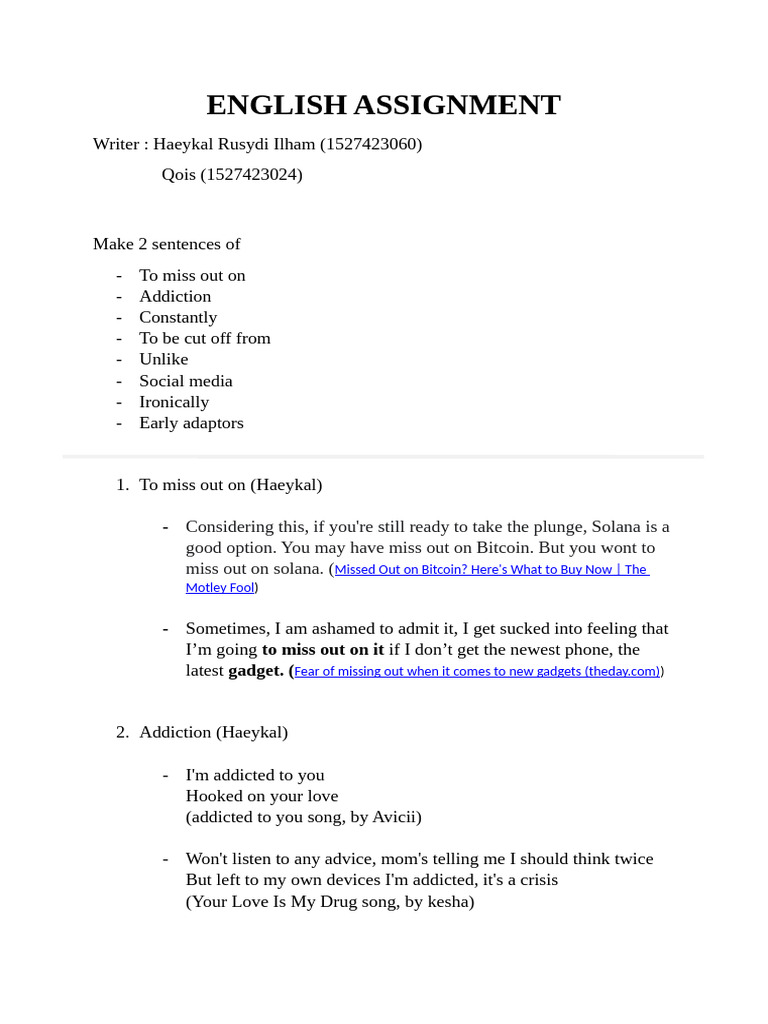 English Assignment | PDF