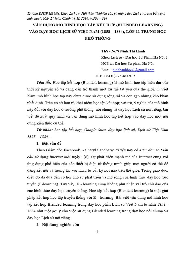 VN DNG Mo Hinh HC TP KT HP Blended | PDF