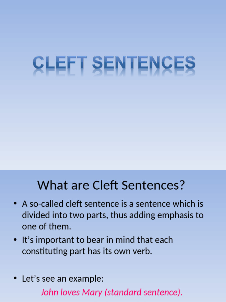 4 - Cleft Sentences | PDF | Sentence (Linguistics) | Language Mechanics