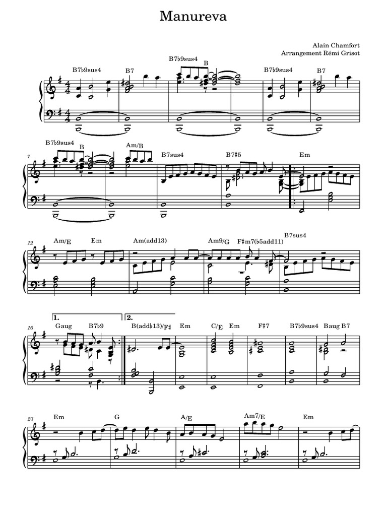 Manureva - Alain Chamfort | PDF