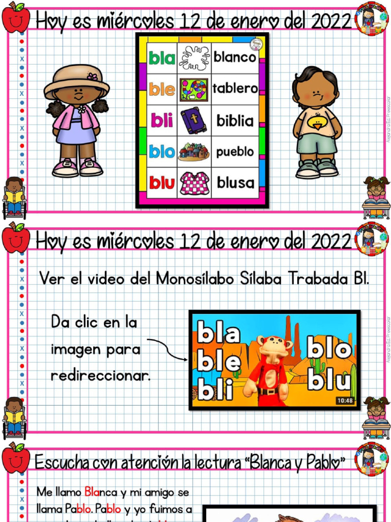 Cuaderno para Repasar Las Silabas Trabadas BR BL Parte2 | PDF