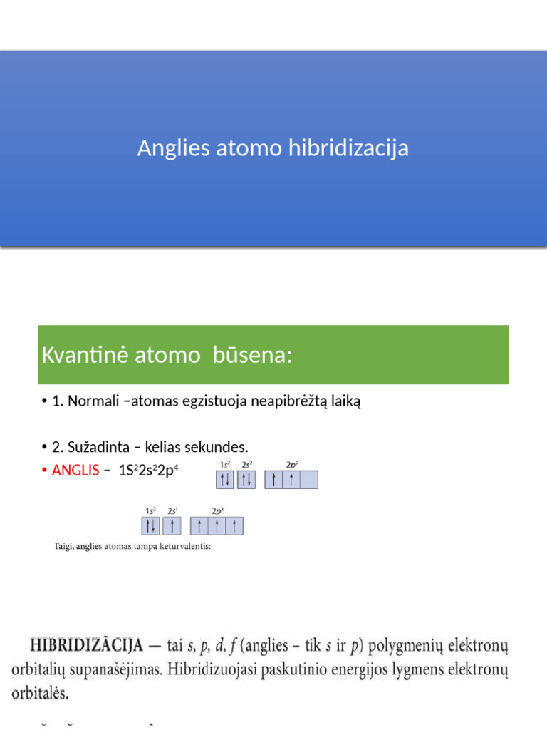 Anglies Atomo Hibridizacija 2024 | PDF