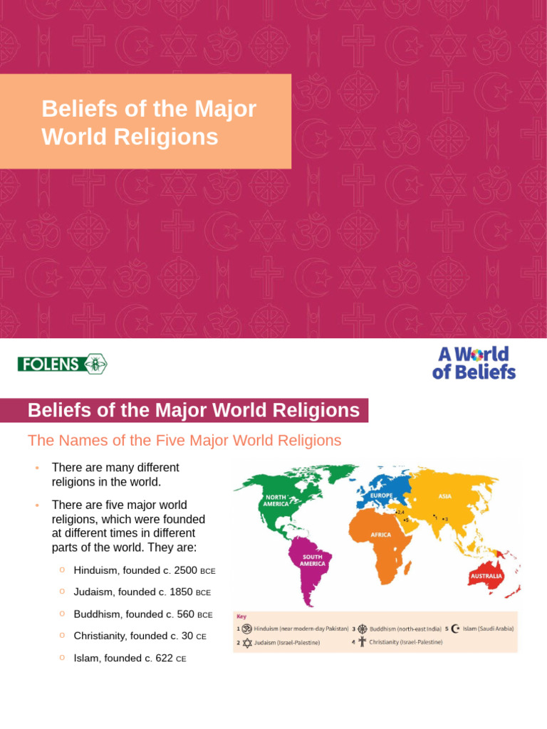 5 Major World Religions Beliefs | PDF | Monotheism | Polytheism