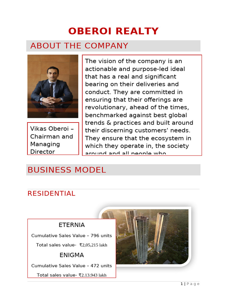 oberoi realty | PDF | Economies