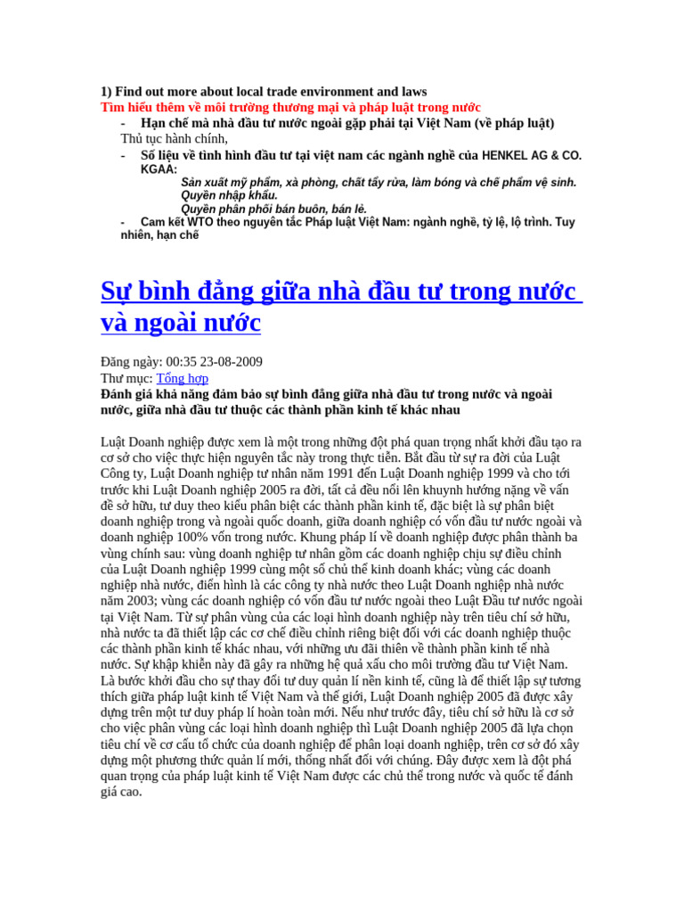 Thoa Thuan Tu Do Thuong Mai | PDF