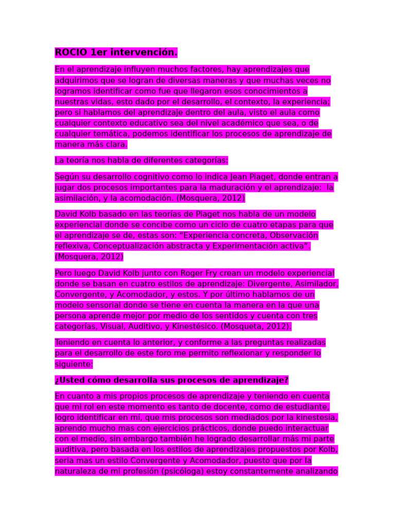 FORO | PDF | Aprendizaje | Evaluación