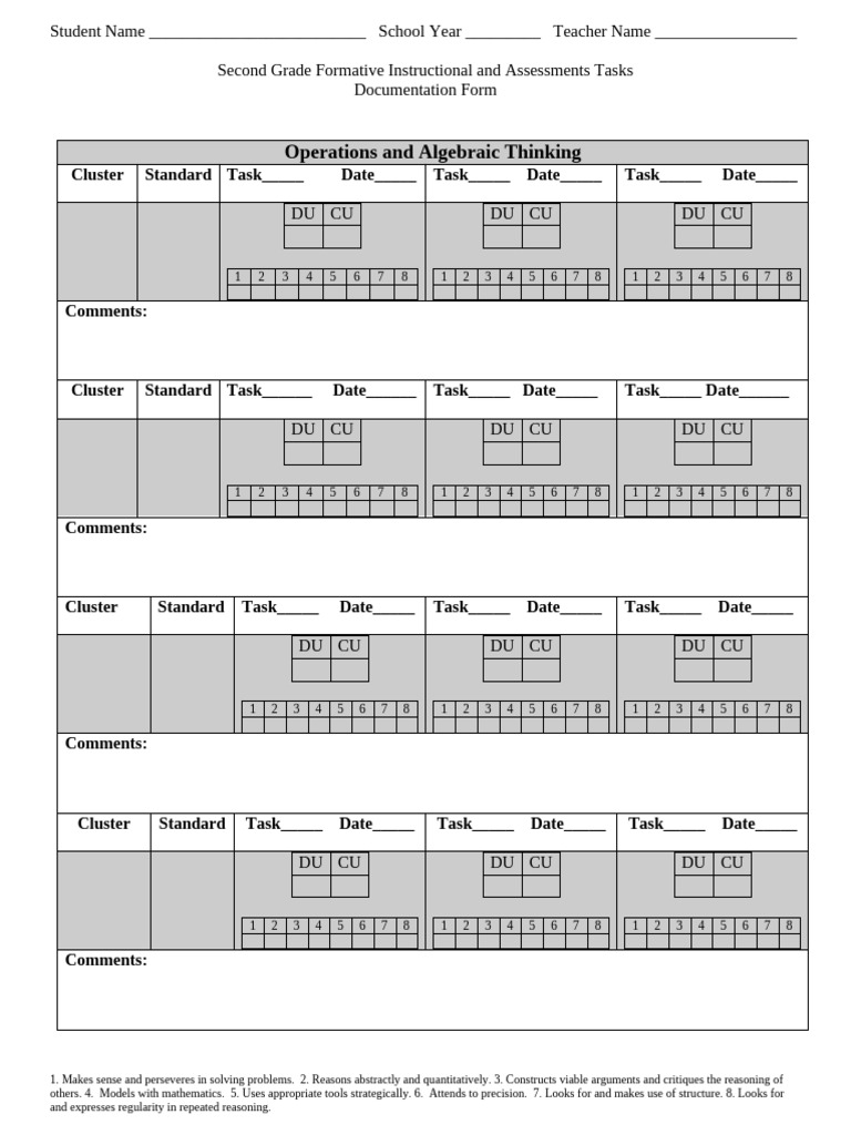 2 OA Recording sheet | PDF | Mathematics | Cognition