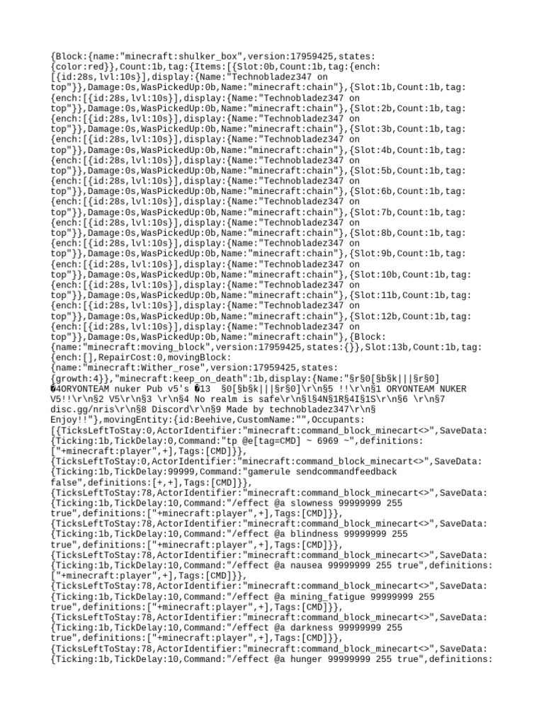 ORYONTEAM NUKER PUB V5 Upgraded | PDF | Minecraft