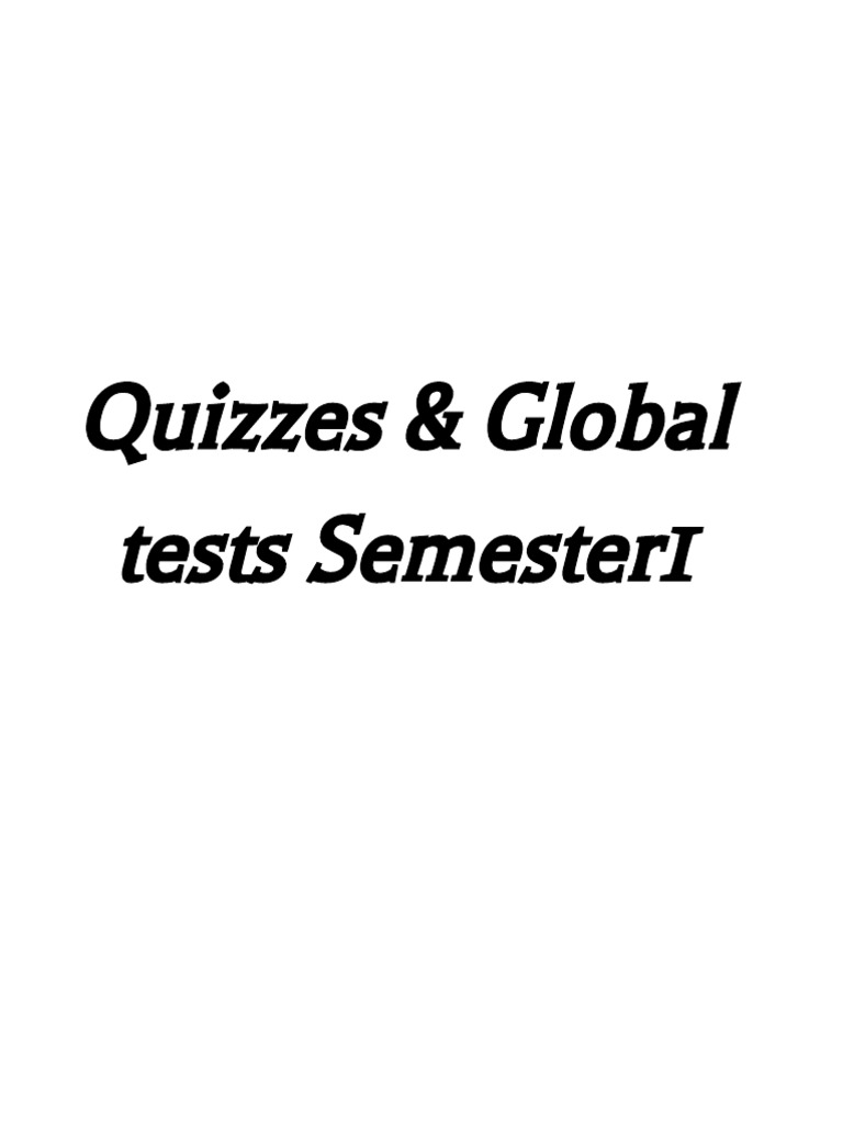 Quizzes and Global Tests | PDF
