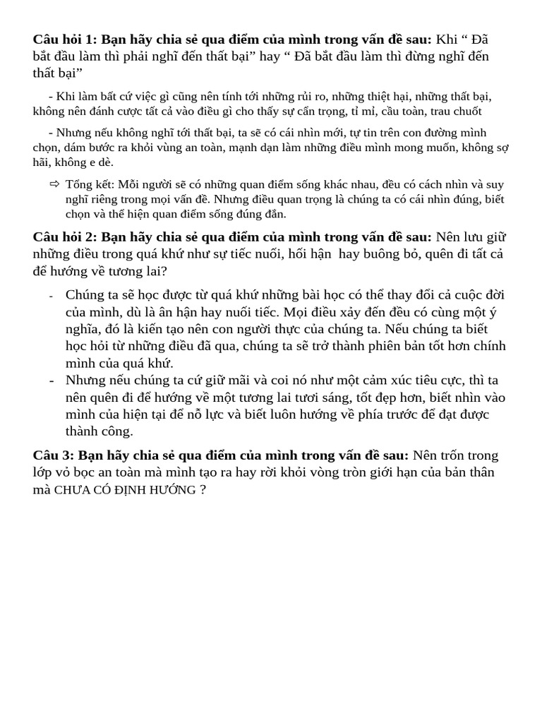 câu hỏi hdtn | PDF