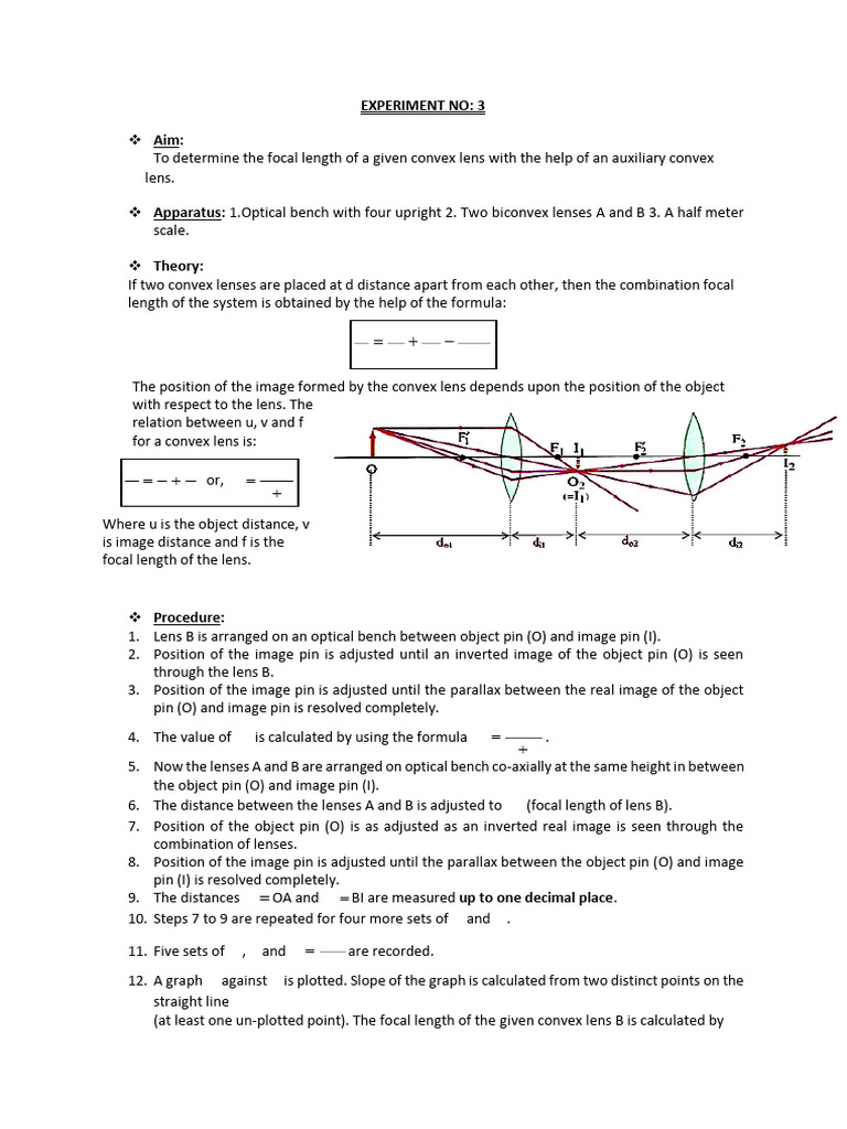 Experiment No 3 To7 (With Data) | PDF | Optics | Mirror