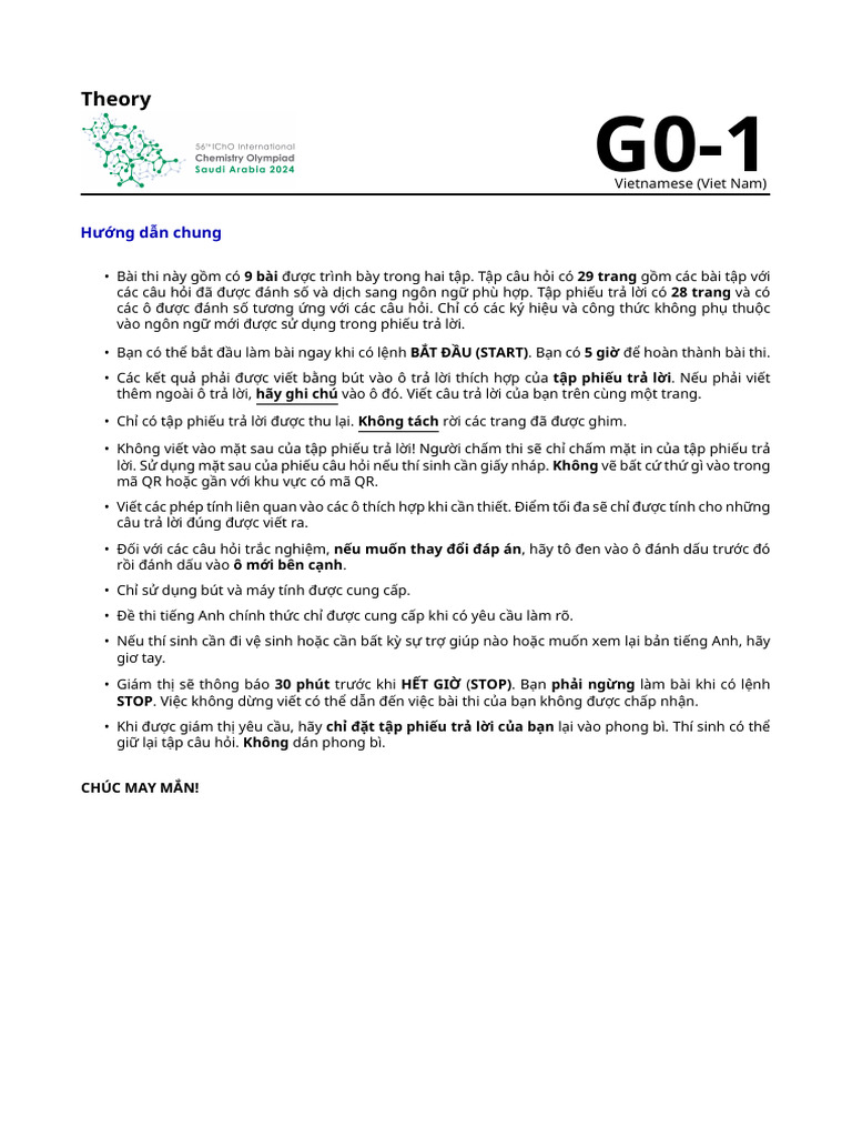 IChO Probs 2024 | PDF