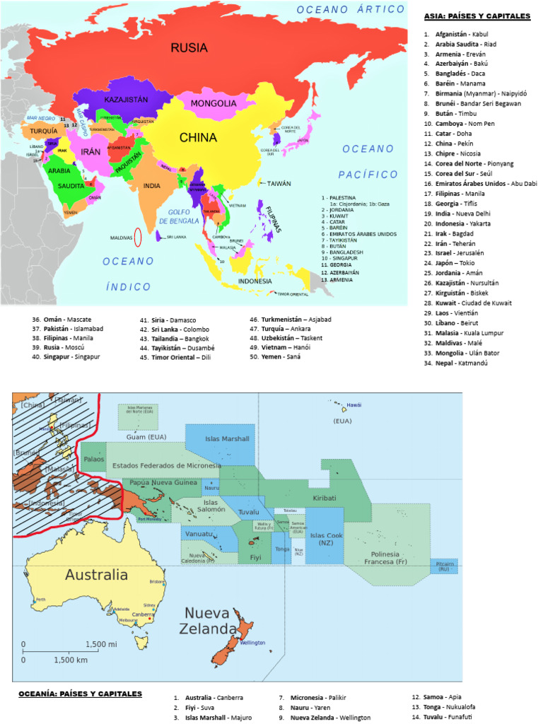 Países y capitales de Asia | PDF | Asia