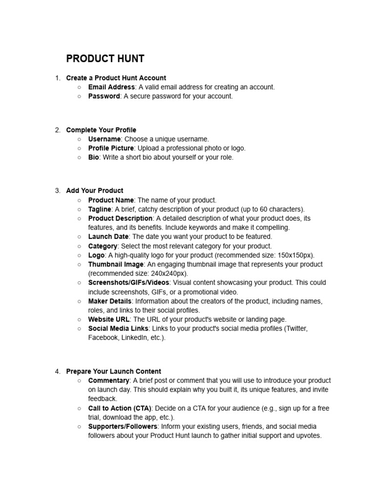 Product Hunt Listing Essentials | PDF | Social Media | Popular Culture ...