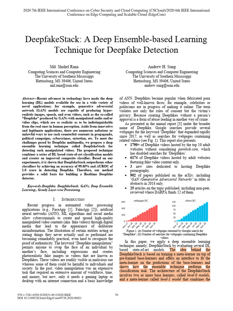 DeepfakeStack A Deep Ensemble-Based Learning Technique For Deepfake Detection | PDF | Machine ...