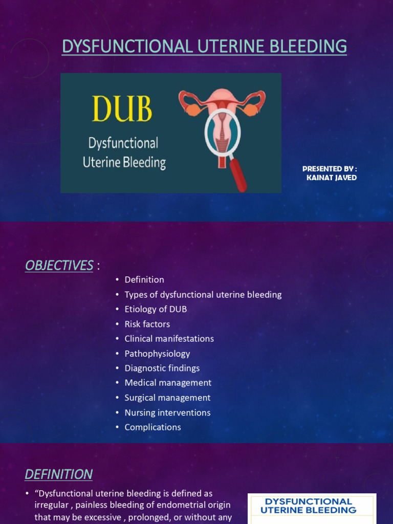 dysfunctional uterine bleeding.presentatiom | PDF | Medical Specialties ...
