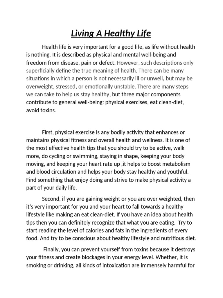Essential Tips for Healthy Living | PDF