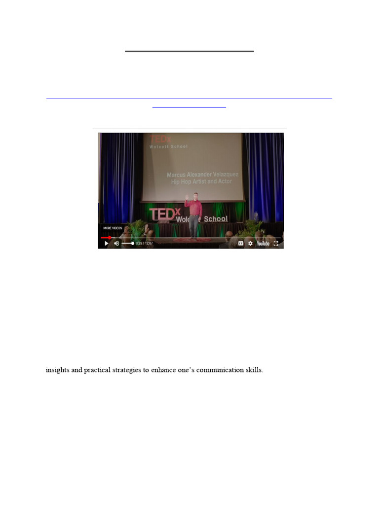 Ted Talk Sample | PDF | Nonverbal Communication | Body Language