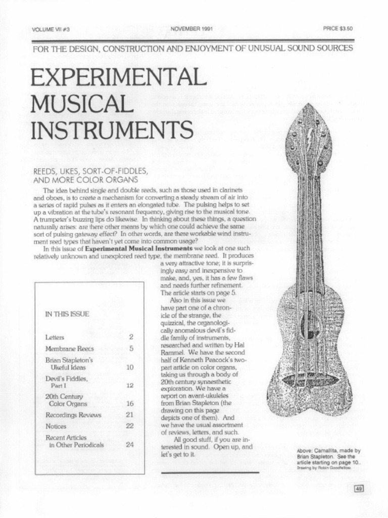 Experimental Musical Instruments | PDF