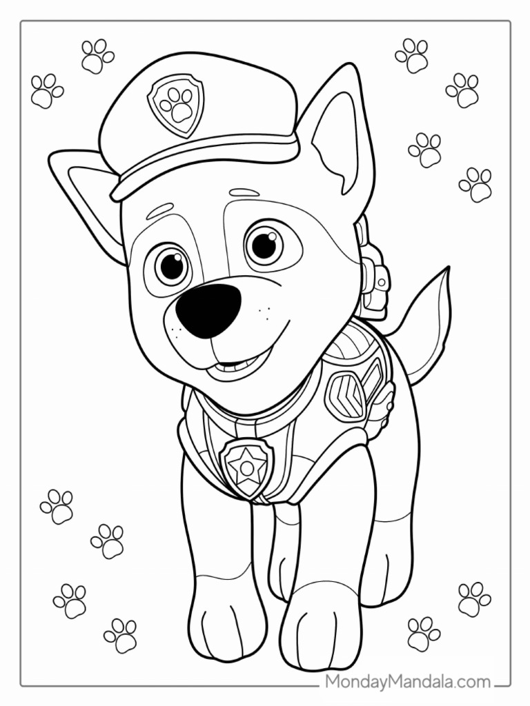 Chase Police Dog Coloring Sheet | PDF
