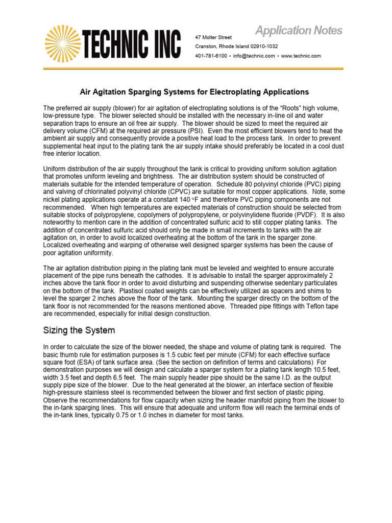 Air Agitation Sparging Systems For Electroplating Applications-Update ...