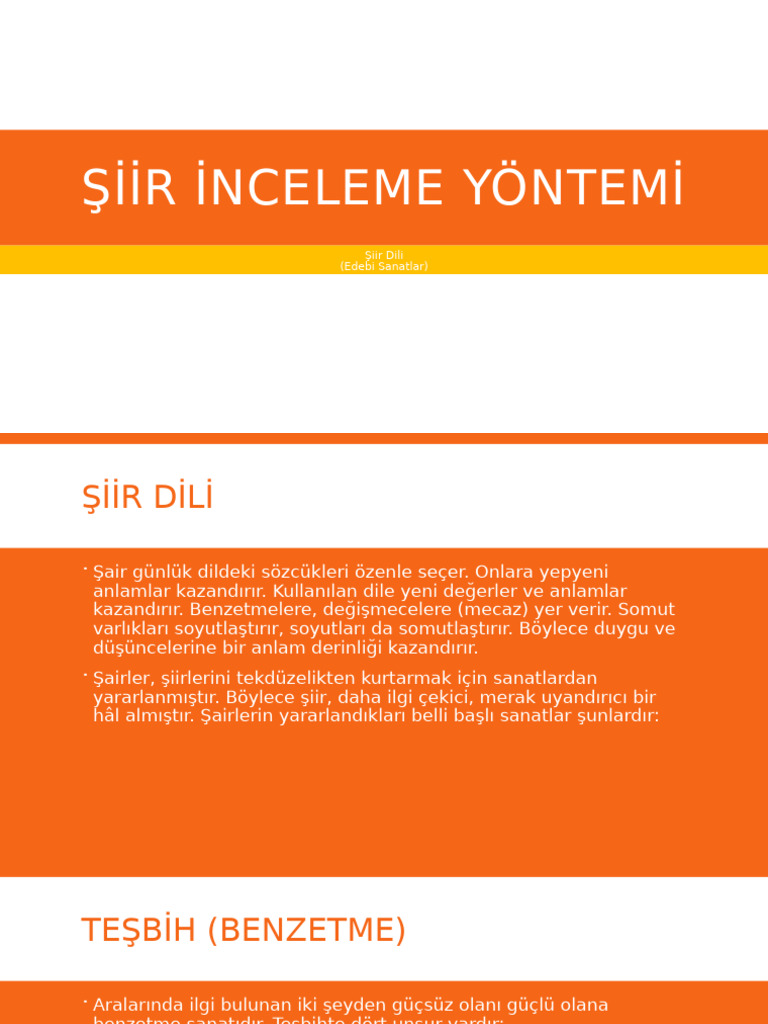 Şiir İnceleme Yöntemi (Edebi Sanatlar) T | PDF