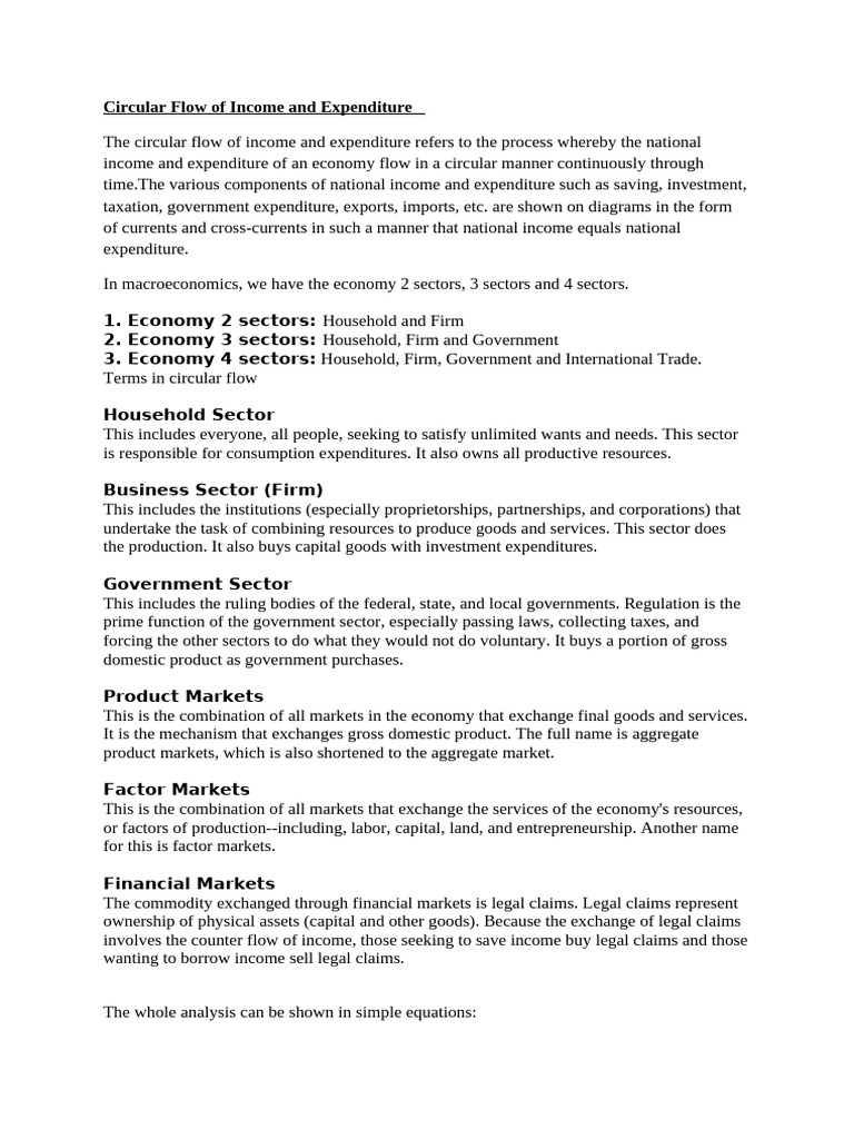 Circular Flow Of Income And Expenditure Pdf Fiscal Policy Economies