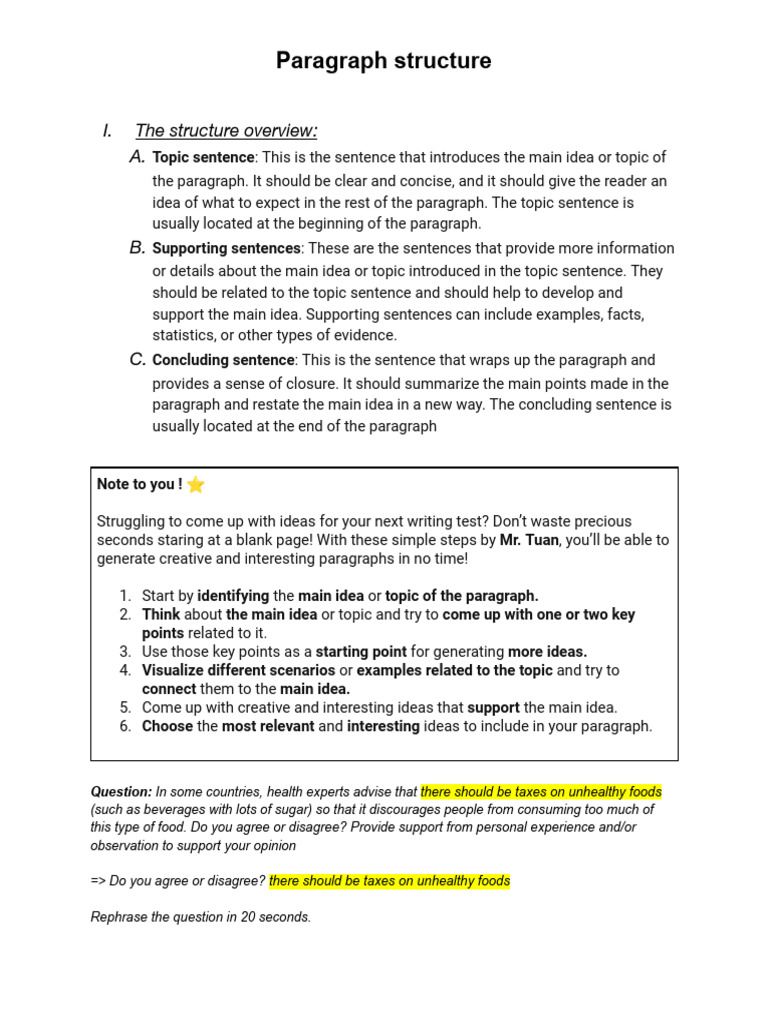 Paragraph-structure-identify-exercise-1 (1) | PDF | Essays | Reason