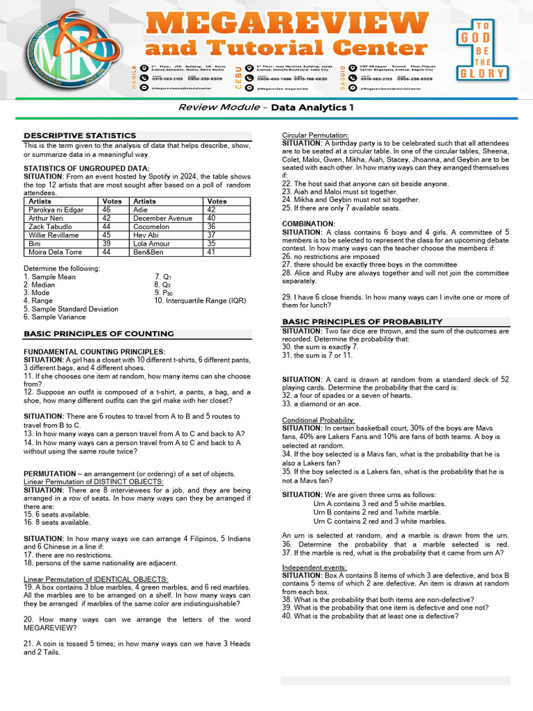 10 - Data Analytics 1 | PDF | Probability Theory | Statistical Theory