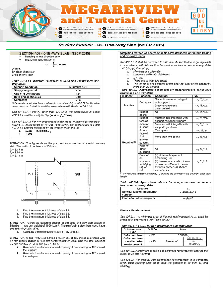 32 - RCD 4 Part 1 One-Way Slab | PDF | Building Technology | Mechanical ...