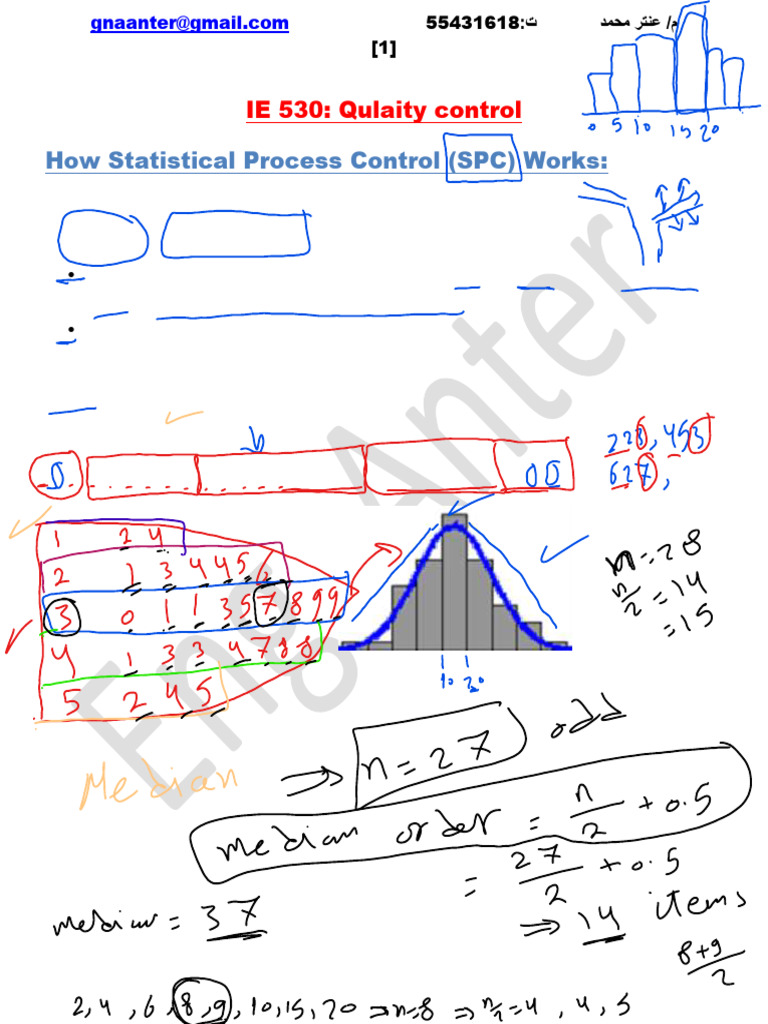 IE530 Quality Control Lecture 5 SPC Solved | PDF | Histogram | Six Sigma