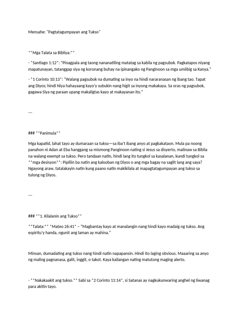 Mensahe - Pagta-WPS Office | PDF