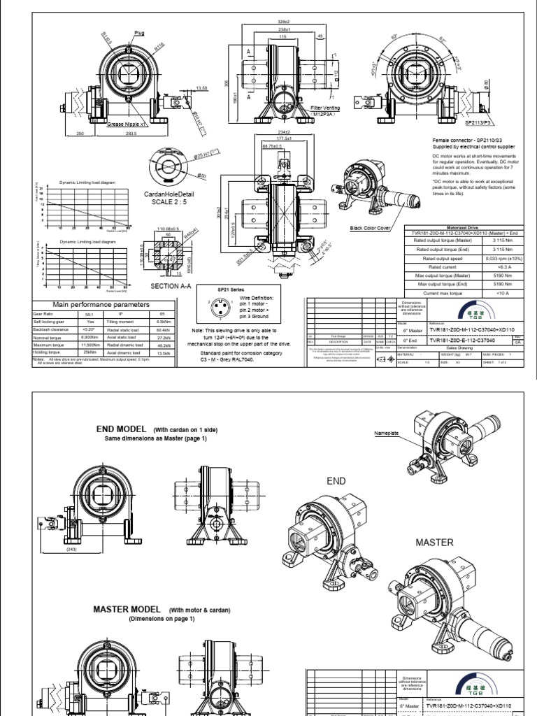 TVR181-Z0D-112+XD110 Sales Drawing (Cardam) | PDF | Electrical ...