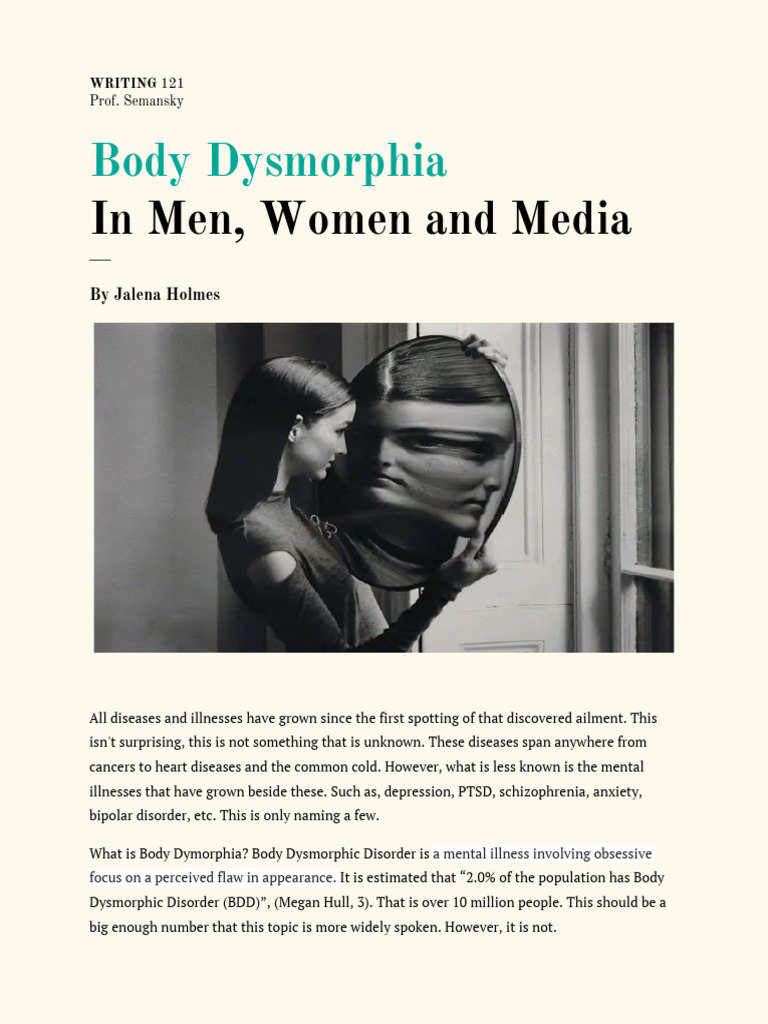 Body.dysmorphia.pdf | PDF | Mental Disorder | Emotions