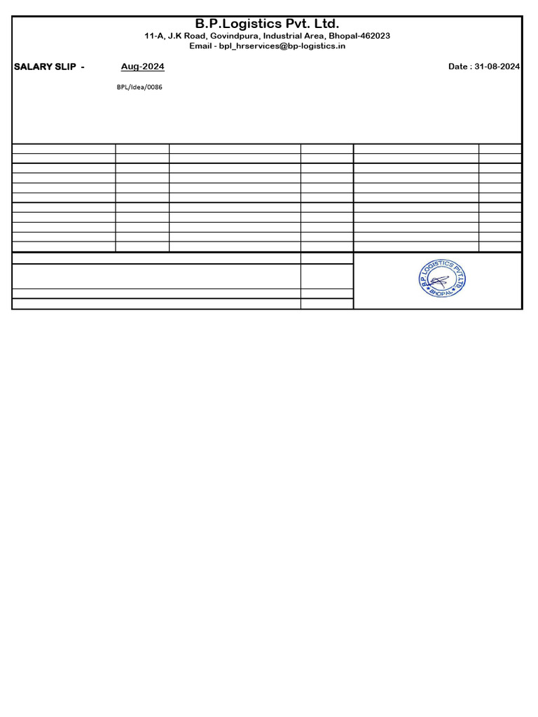 Salary Slip Idea Hitendra Tomar Aug.24 | PDF