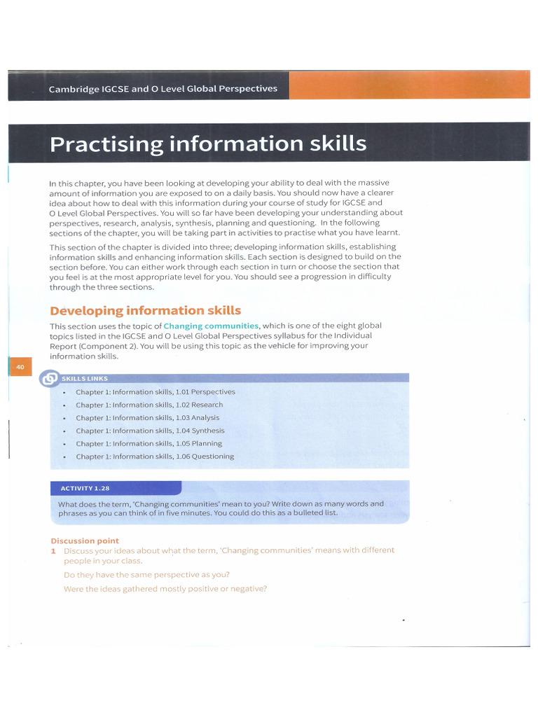 Cambridge Igcse and o Level Global Perspectives Chapter 1c | PDF