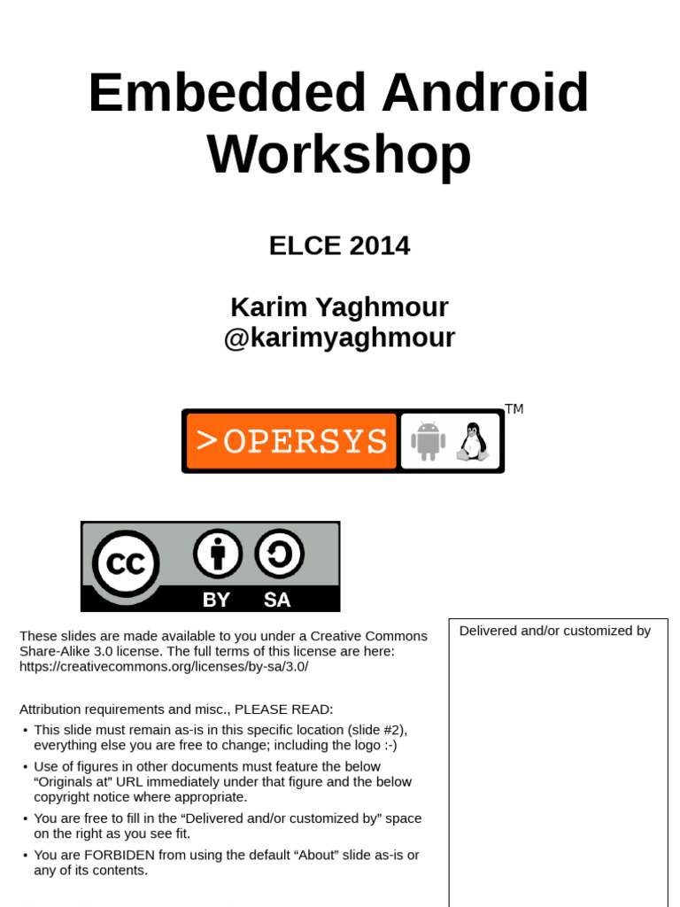 Yaghmour Embedded Android Workshop | PDF | Android (Operating System) | Java (Programming Language)