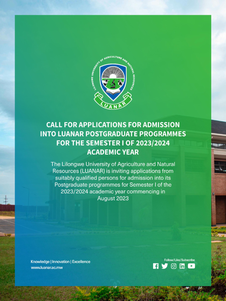 LUANAR Graduate Program Admissions 2025 | PDF | Academic Degree ...